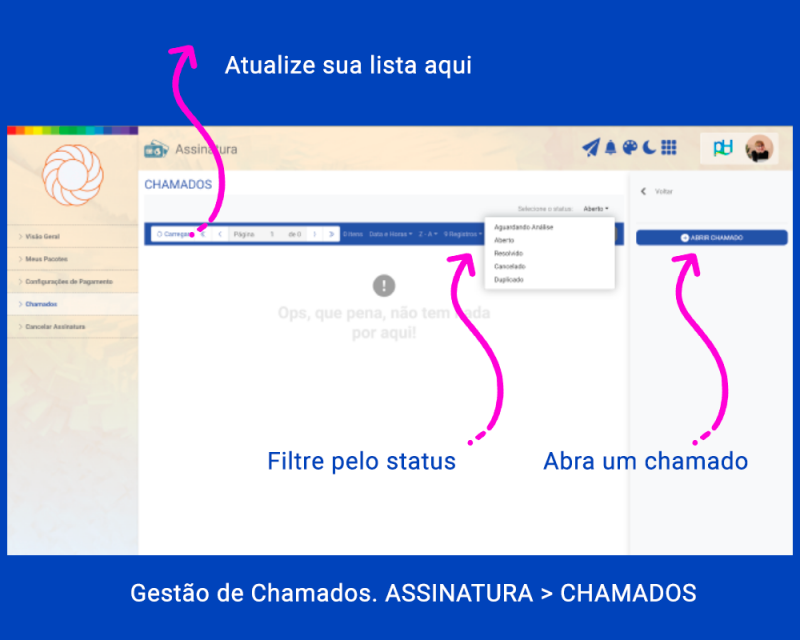 Chamados - Pê-Agá, Plataforma de gestão empresarial